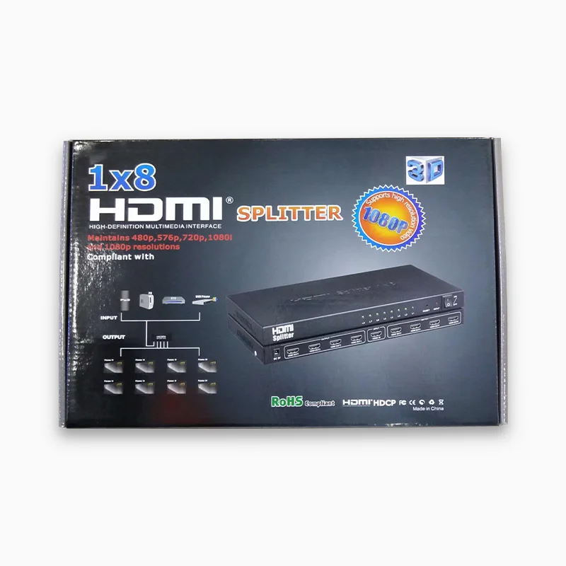 1x8 Hdmi Splitter With Full Ultra Hd 4k/2k And 3d Resolutions - Buy 4k ...