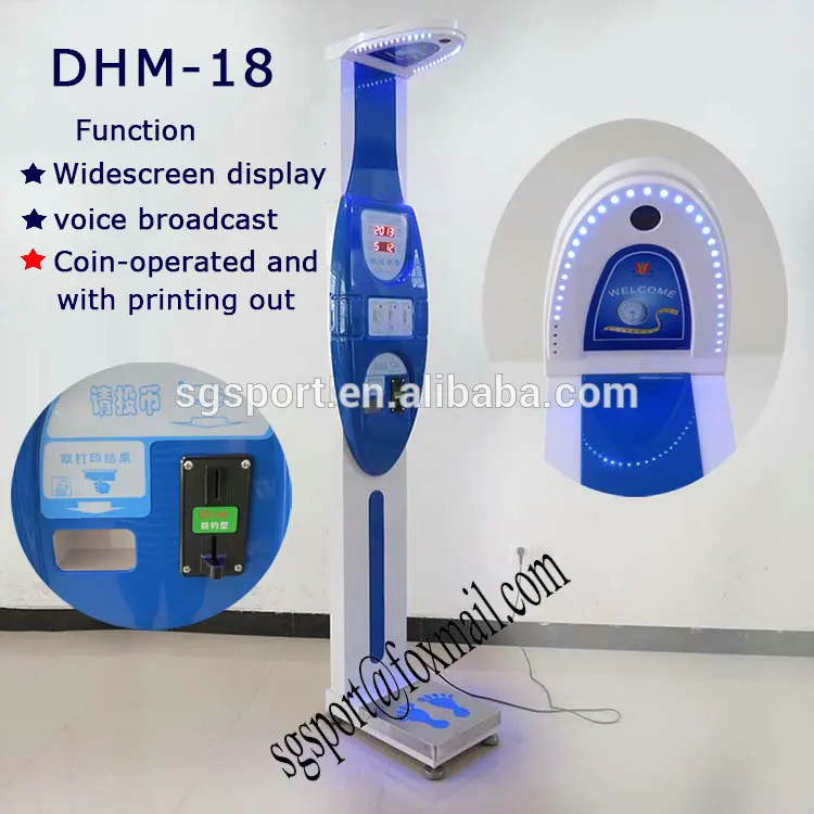 Coin Operated Electronic Height Weight Scale Machine,Bmi Measurement ...