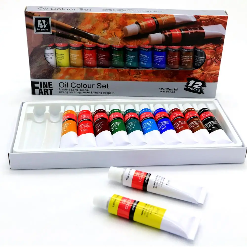 Artist 12 Colors Oil Paint Set - Premium Art Supplies