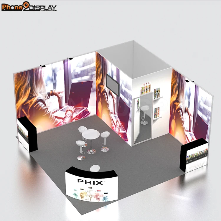 Custom Portable Exhibition Booth 3x2 Foldable Trade Show Fair Booth ...