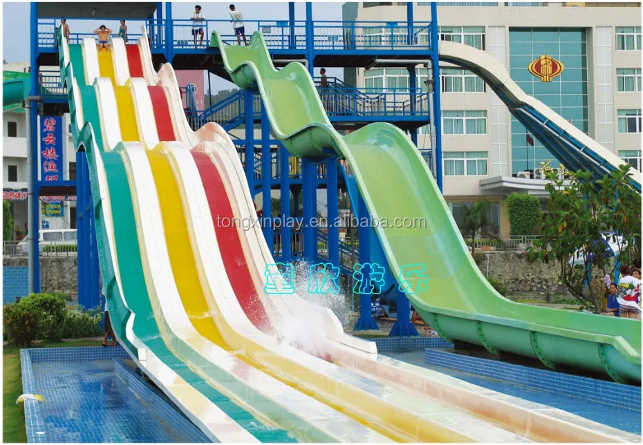 Newest Fiberglass Mat Racing Sliding Waterslide Big Water Slide For ...