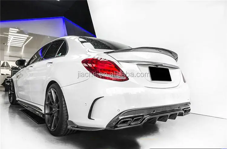 Carbon Fiber Rear Lip Diffuser Spoiler For Mercedes Benz C Class W205 ...
