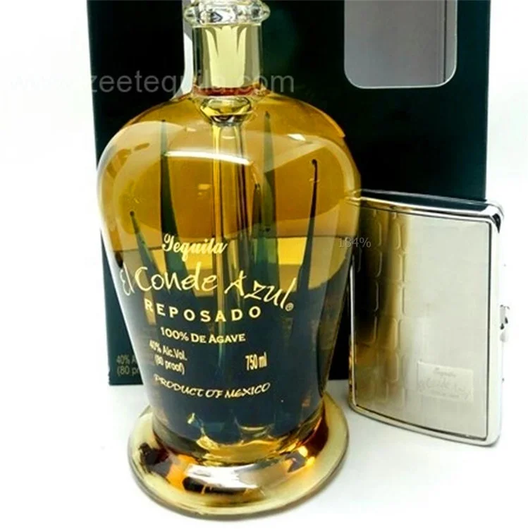 Aloe Bottle - Unique Art Wine Bottle with Blue Agave Design