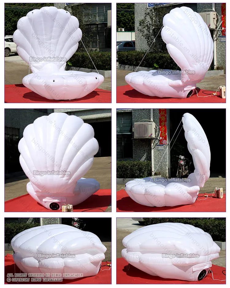 Dia 2 Meters White Inflatable Seashell Clam Shell For Ocean Theme - Buy ...