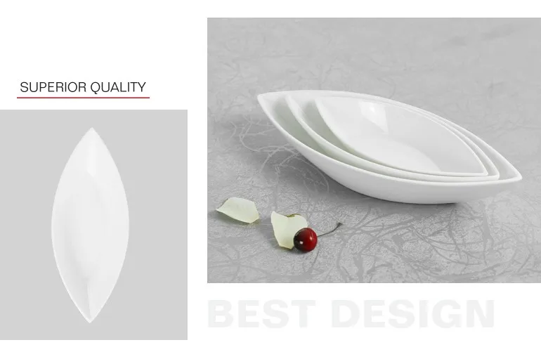 White Porcelain Dinnerware - Boat Shaped Ceramic Bowls