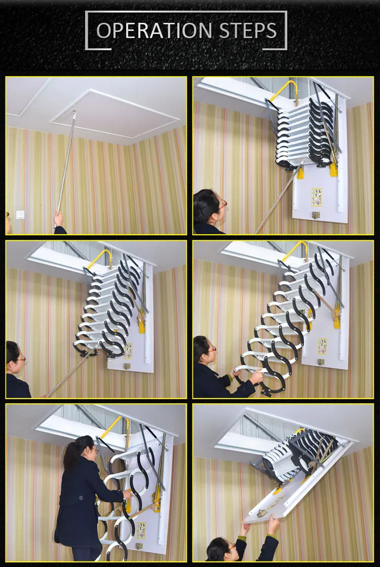 Electric Power Folding Automatic Attic Stairs - Space Saving