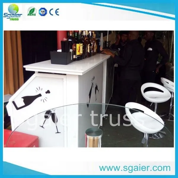 Portable Folding Bar Counter Commercial Furniture DJ Bar with LED Light ...