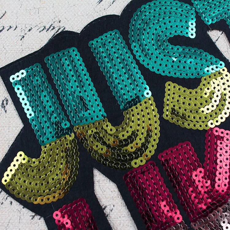 Carta De Apliques De Lentejuelas Parche Bordado De Applique/de Ropa De ...