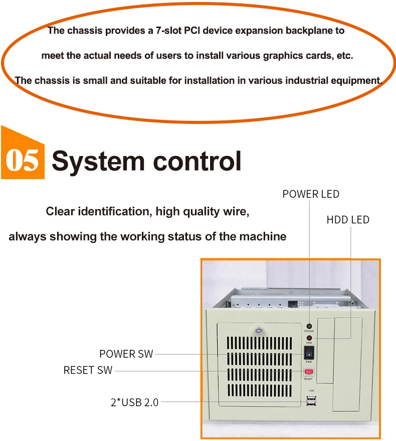 Standard 7-slot Desktop Wall Mount Industrial Computer Chassis - Buy ...