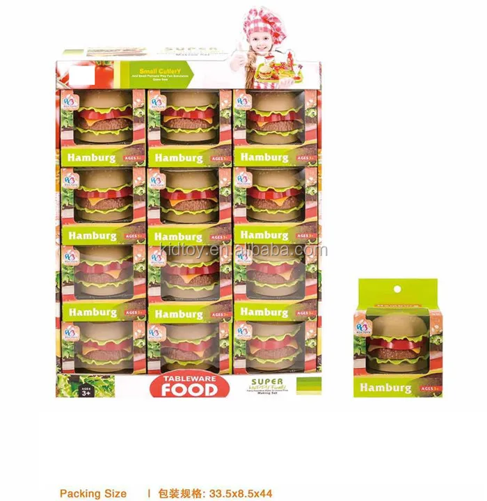 Kitchen Pretend Play Hamburger Fast Food Toy With Safety Material Make ...