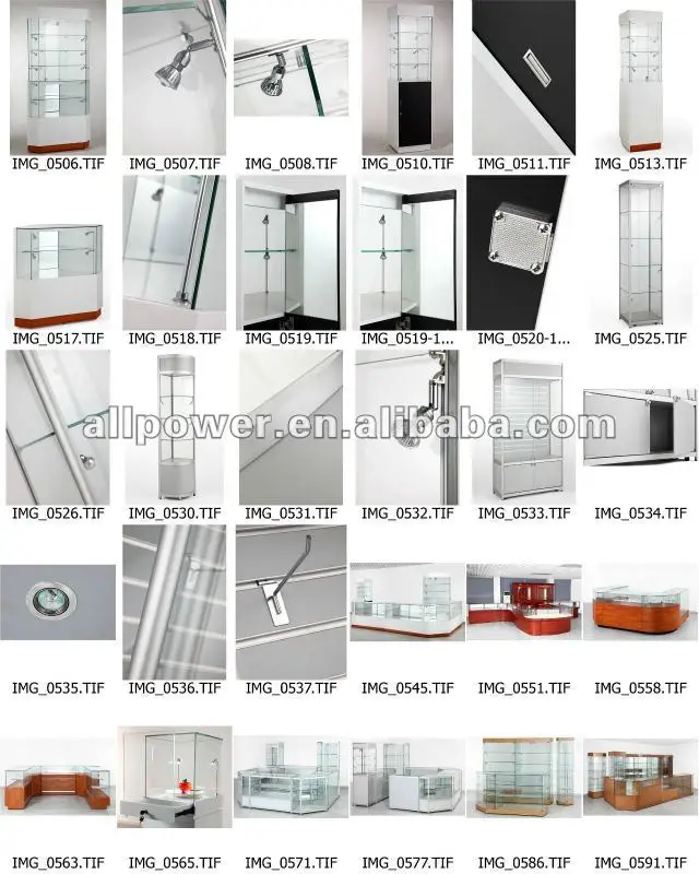 Free Standing Display Cases,Aluminum Profiles,Tempered Glass,Halogen ...
