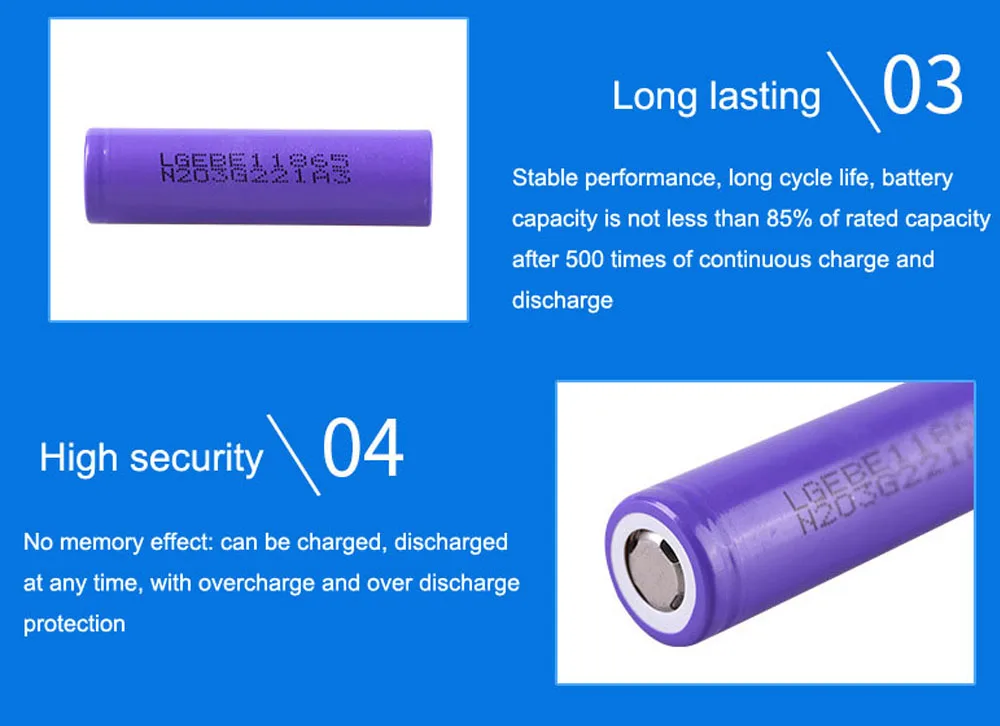 Large Capacity 3200mah Lg E1 Original New 18650 3.7v Rechargeable ...