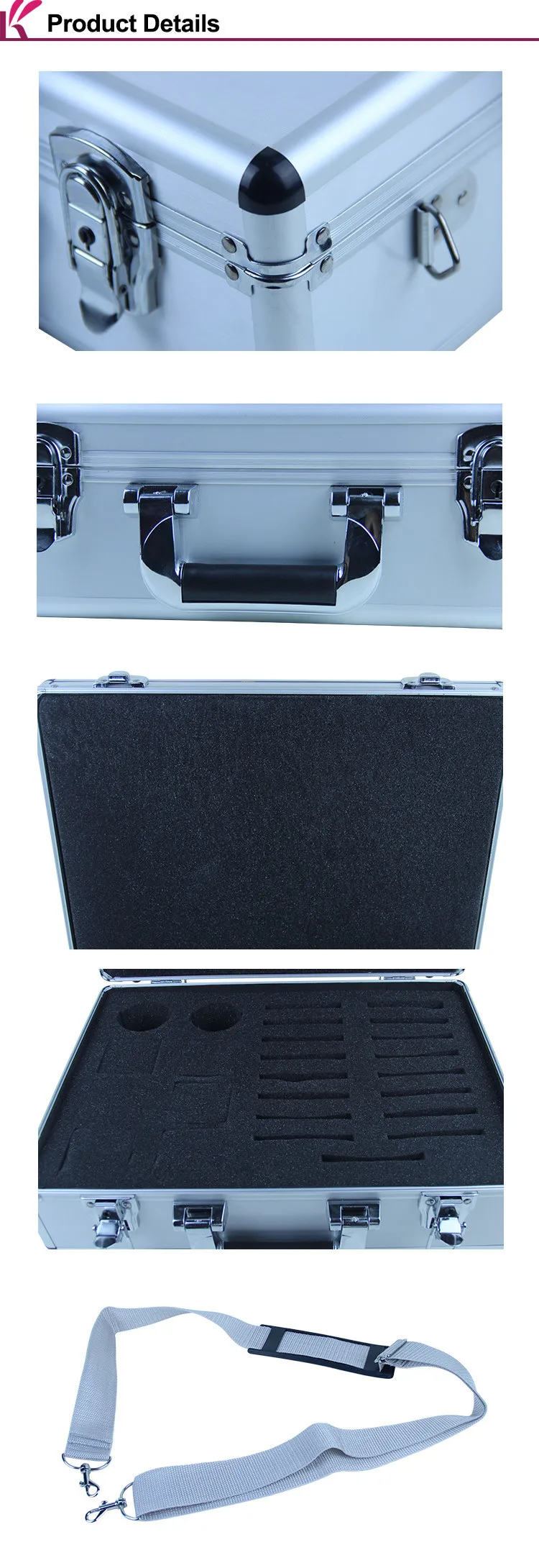 Silver Aluminium Large Storage Technician Tool Case With Shoulder Belt ...