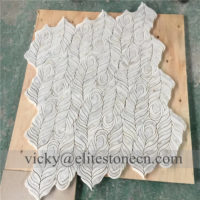 Capiz Shell Mixed Marble Waterjet Mosaic Floor Tile| Alibaba.com