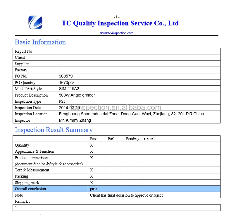 Quality Inspection Service For Power Tools - Buy Quality Inspection For ...