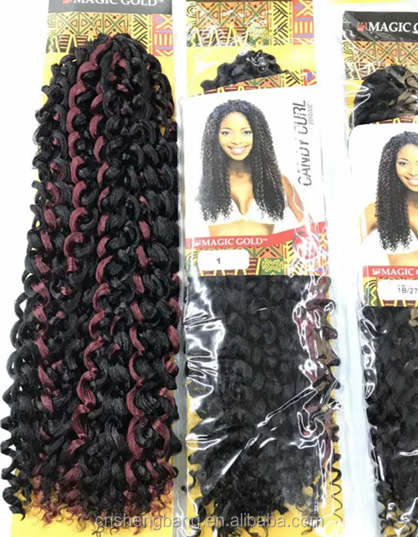 Candy Curl Braid 17inch,Color 1# 1b/27 1b/530 Synthetic Braiding Hair ...