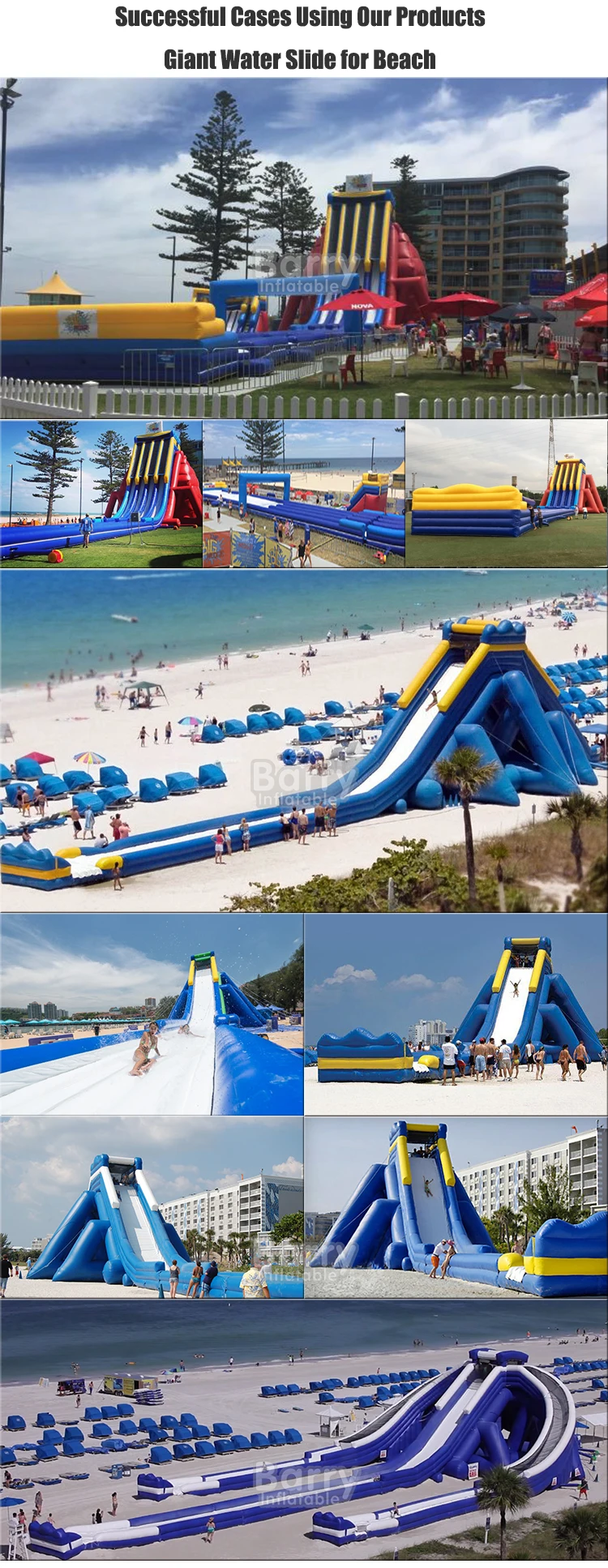 Cheap Price Water Slide Inflatable Slip And Slide Commercial Yellow 10m ...