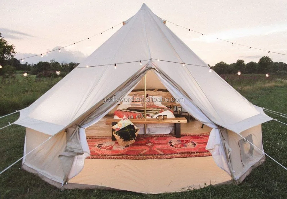 Hunting Glamping Bell Tent 6m Outdoor Stretch Awning Canopy Tent ...