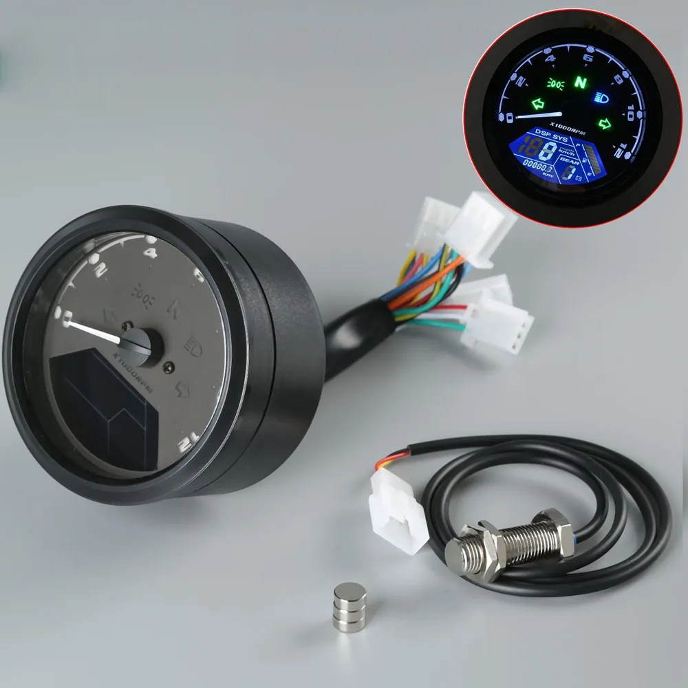 Motorcycle Meter LED Digital Indicator Light Tachometer Odometer ...