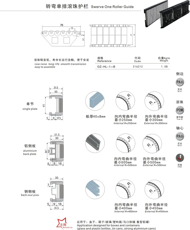 Accumulation Roller Modules - Conveyor Side Guide Rollers