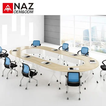 20 Person Movable Folding Conference Table Modern For Meeting Room ...