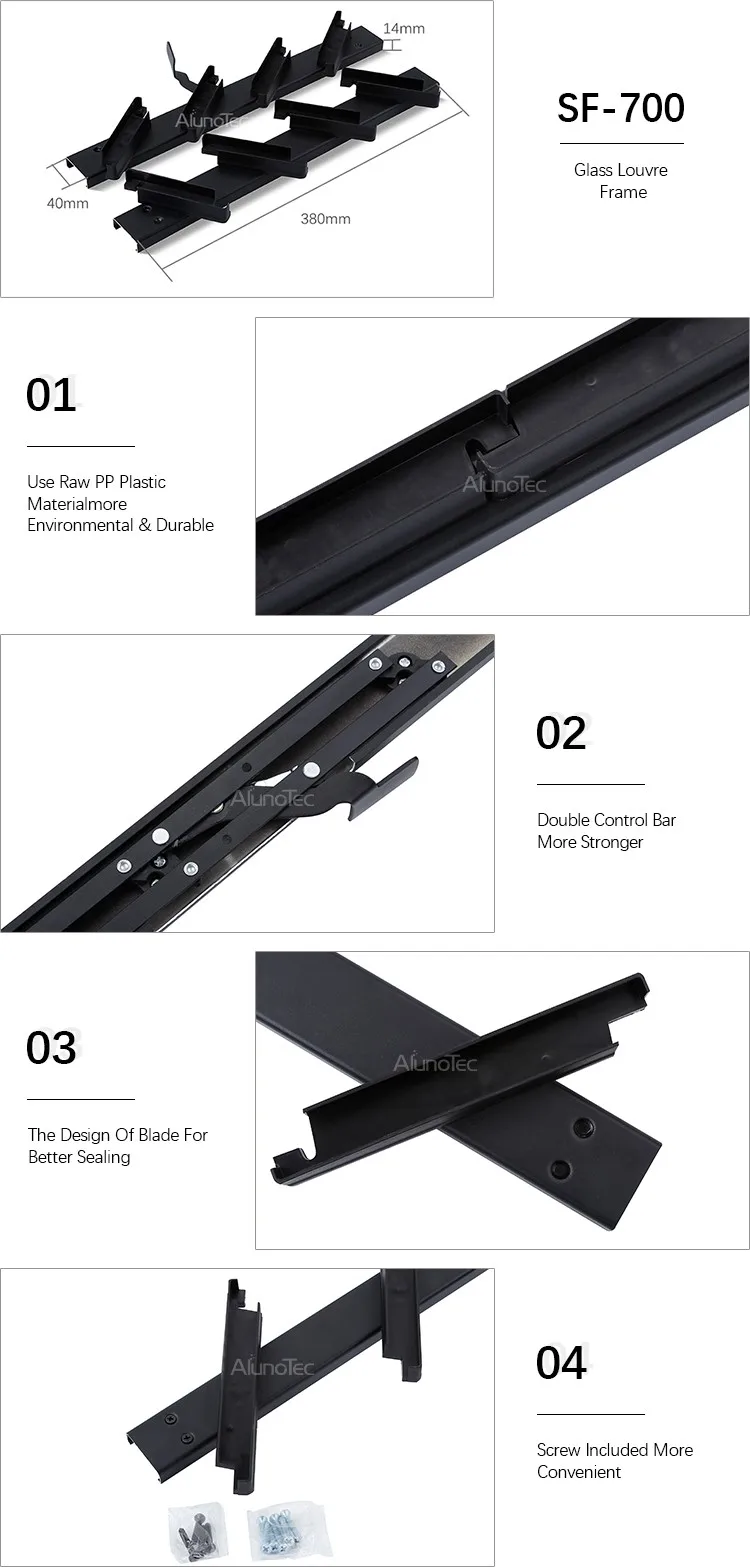 Large Louvered Frame 19mm Wood Blade Jalousie Window Aluminum Louver ...