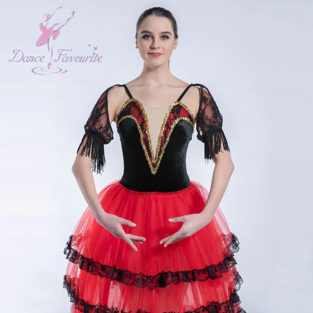 Shop Top Quality Spanish Dress Red Long Ballet Tutu