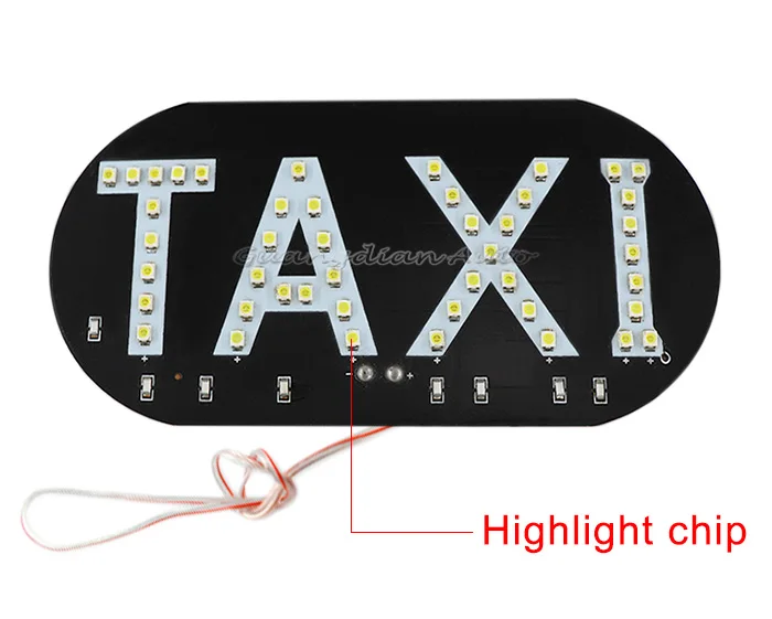 Auto Vehicles Car Wind Cab Sign White Led Taxi Light Lamp 12v 48smd ...