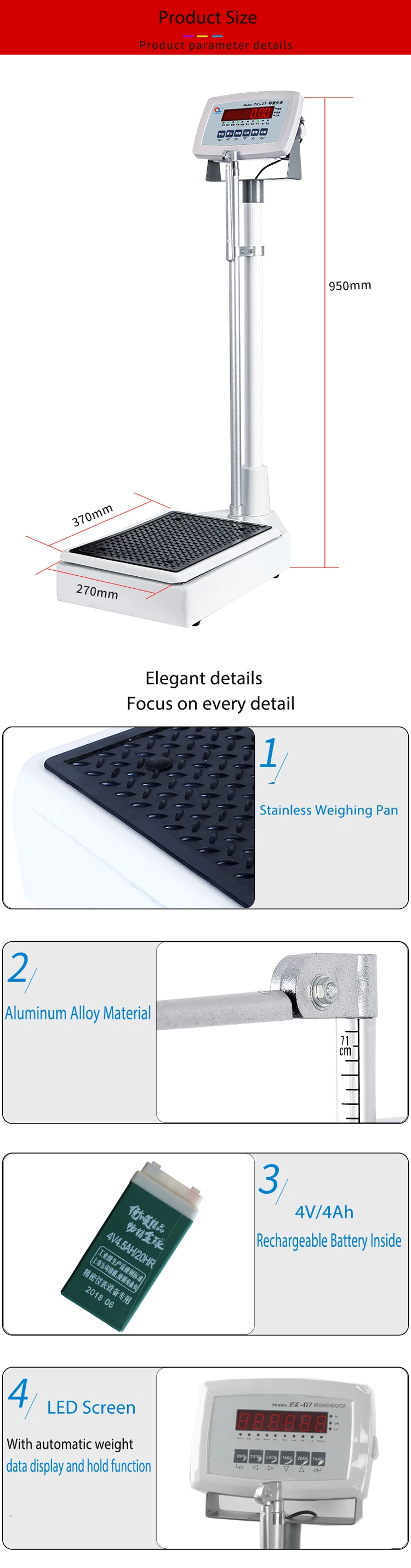 Ultrasonic Hospital Measurement - Height & Weight Scales