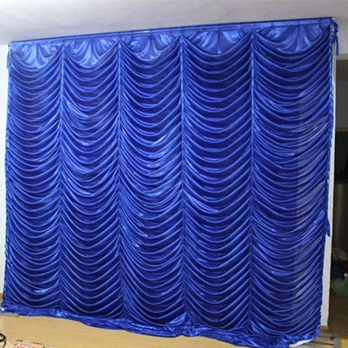 Portable Stage Blue Water Wave Curtain Backdrop - Smooth