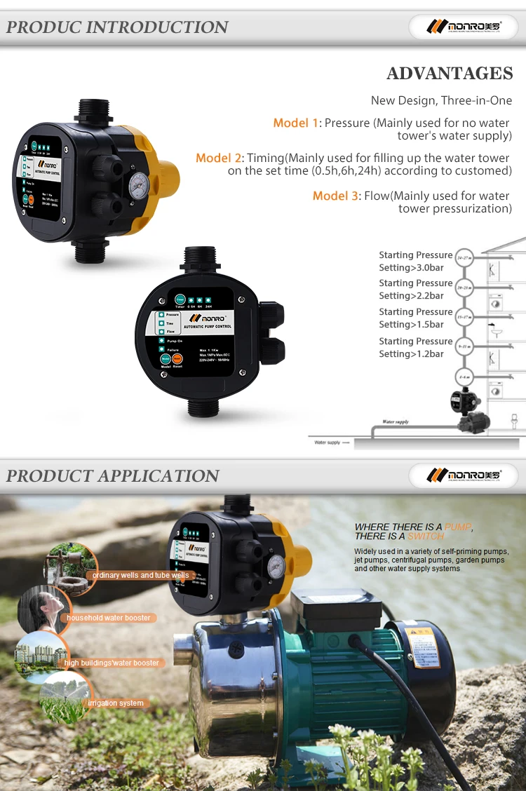 China Made New Model Monro Electric Automatic Pressure Control Water ...