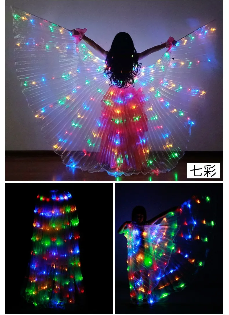 Children Butterfly Wings Kid Belly Dance Isis Led Wings Cloak For ...