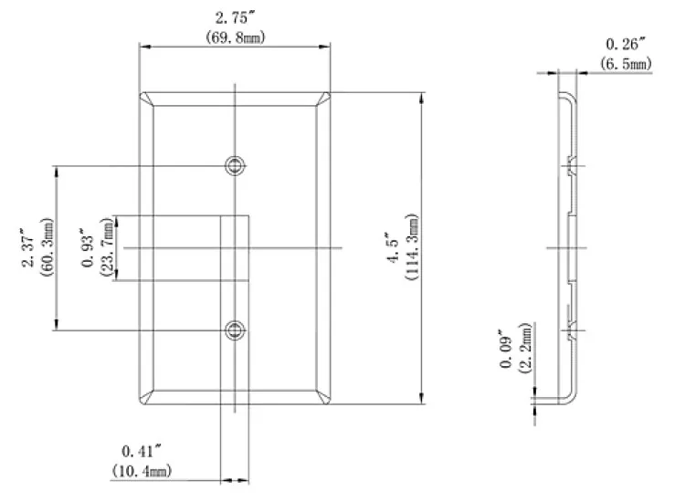 1gang Toggle Device Switch Wallplate Standard Size Thermoplastic Device ...