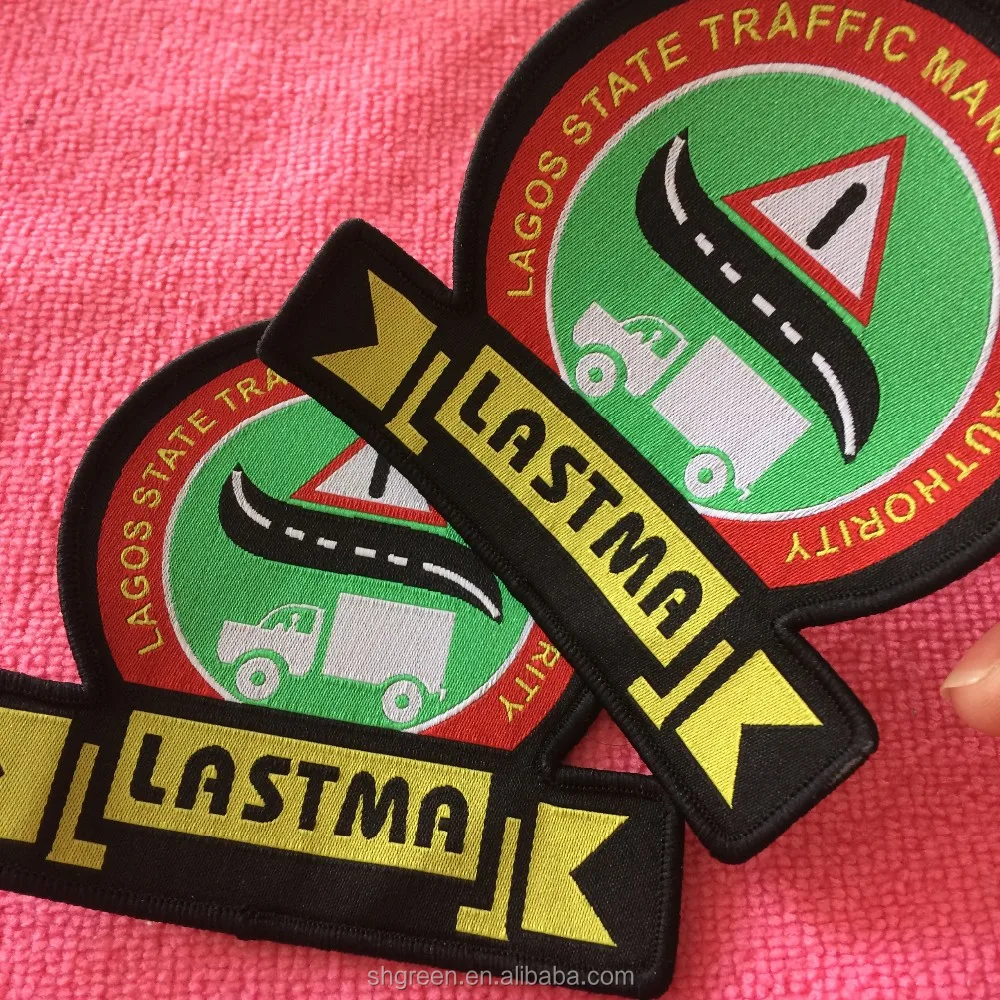 Brand logo Fabric Woven Label Badge,round logo Design Garment Woven ...