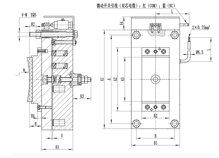 Brake Release Devices Elevator Traction Machine Brake for Villa Lift