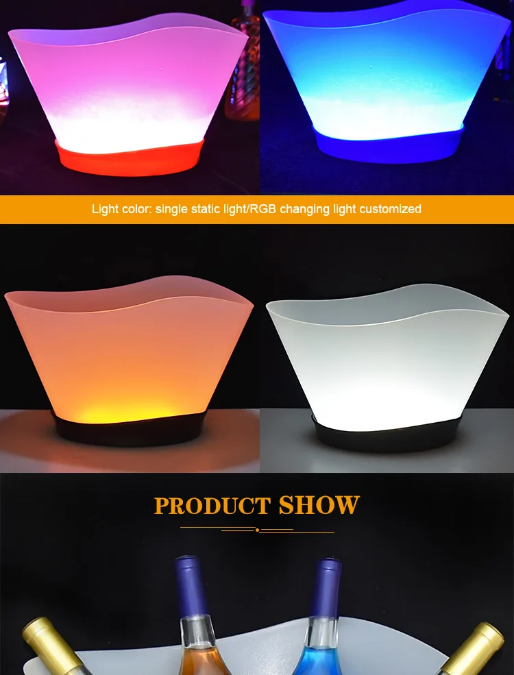 Rgb Rechargeable Led Light Up Plastic Ice Bucket Top Quality 12liter ...