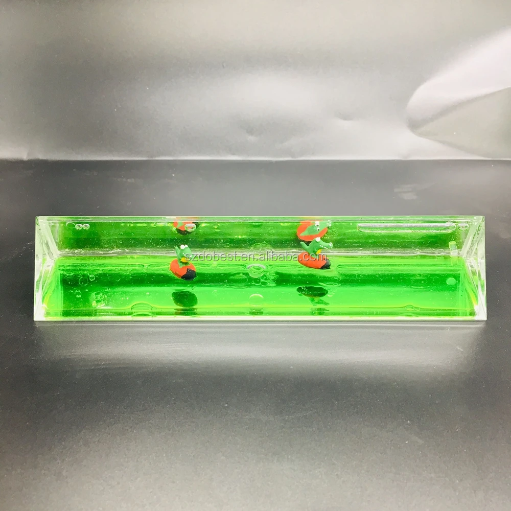 Plastic 19cm Custom Green Oil 3d Floating Liquid Triangle Ruler - Buy ...