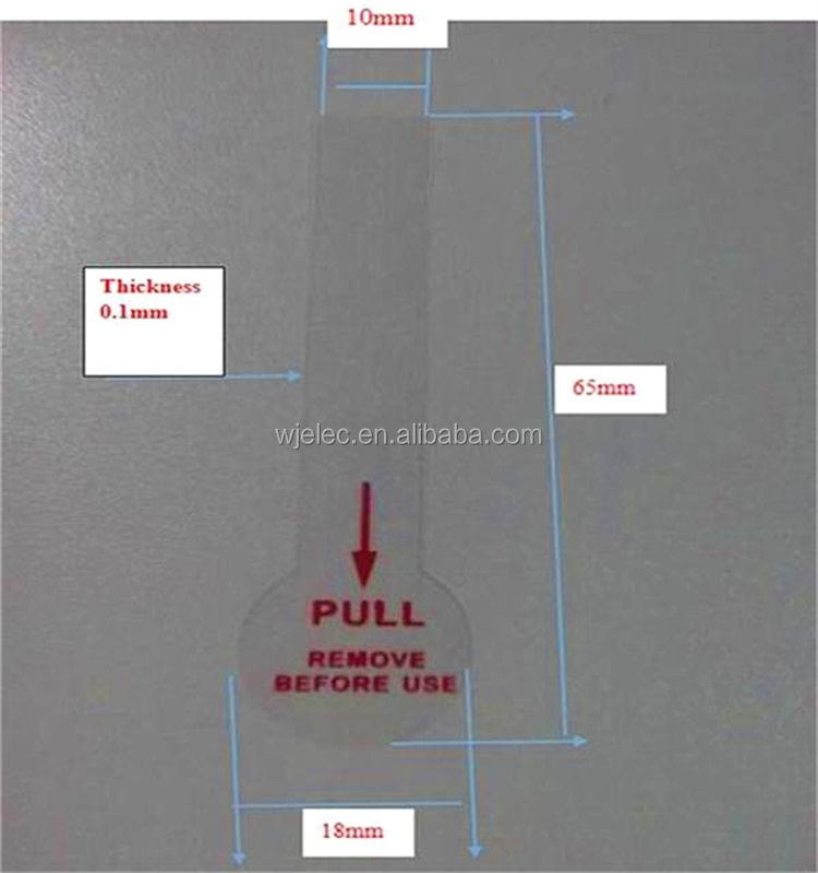 Transparent PET Battery Isolation Tabs for CR/AG Batteries, OEM/ODM