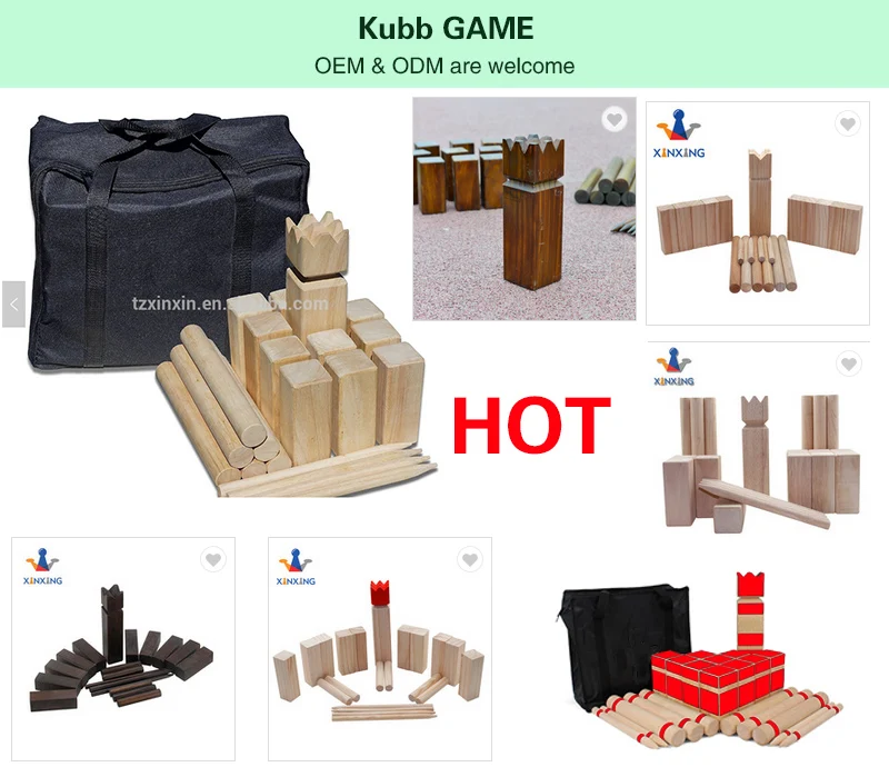 Custom Color and Size Garden Classic Kubb Game Set