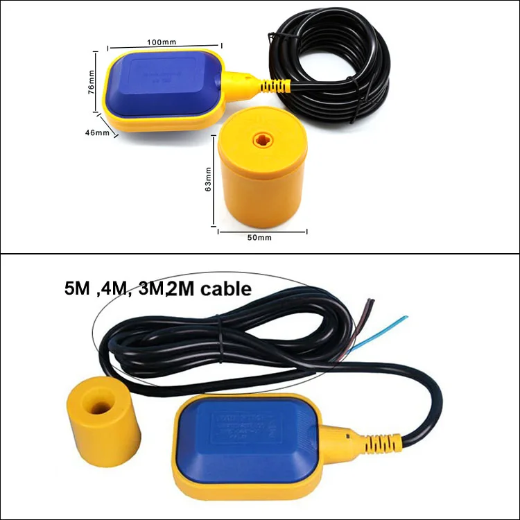 M15-2 2M Rubber Cable PP Water Pump Water Tank 10A Float Switch for Sewage