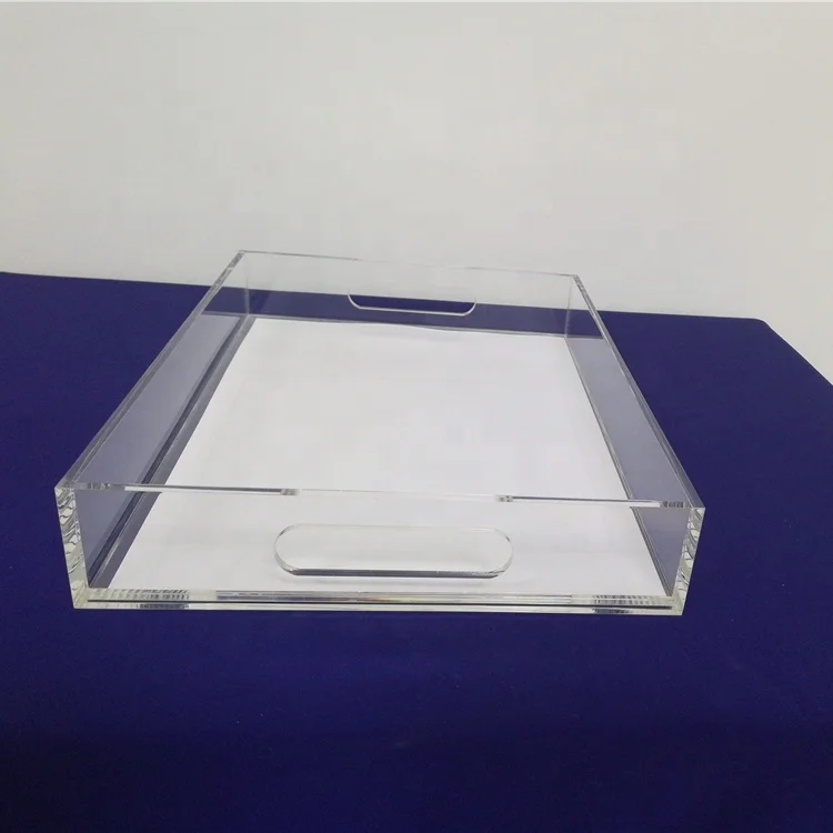 Clear Acrylic Tray Breakfast Tea Coffee Table Serving Trays With ...