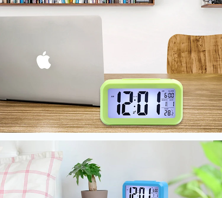 Silence Smart Clock - Digital Table Alarm Clock with Calendar