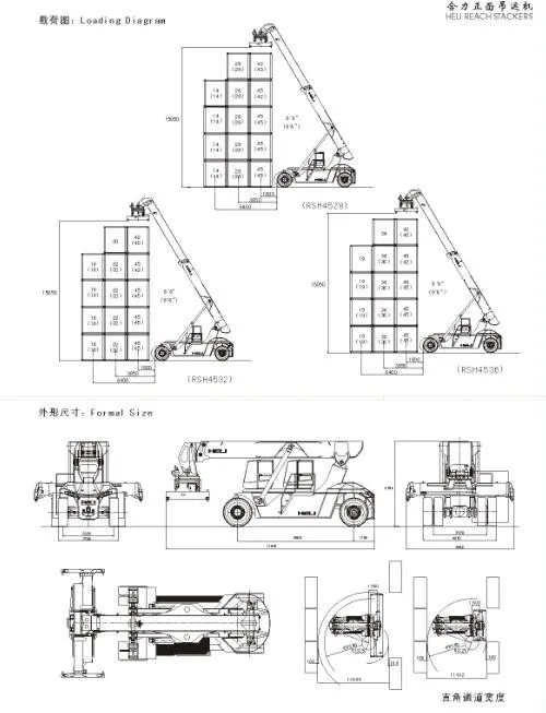 Heli Reach Stacker for Containers - 45ton, 15050mm Height