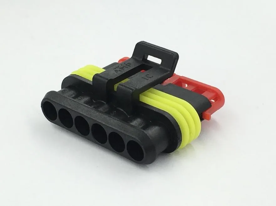 Amp 282090-1 Connector Wire To Wire Super Seal 1.5 Plug Female 6 Pin ...