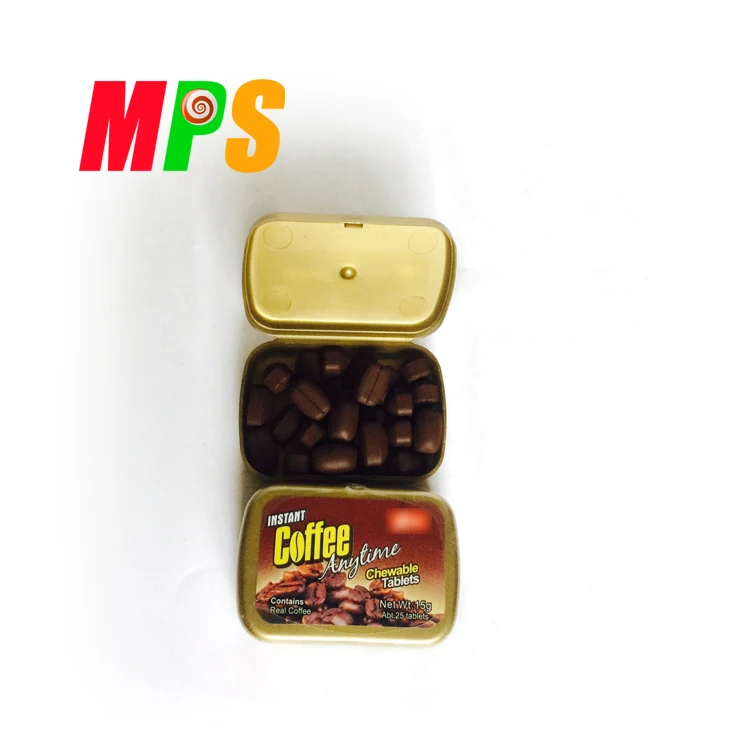 Grain Coffee Shape Chewable Tablet Candy in Box - BRC IFS ISO QS Certified