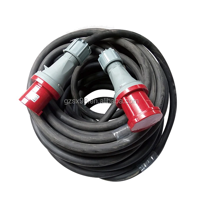 5x16mm2 Electric Cable Wire Extension Power Cords with 63a Connectors