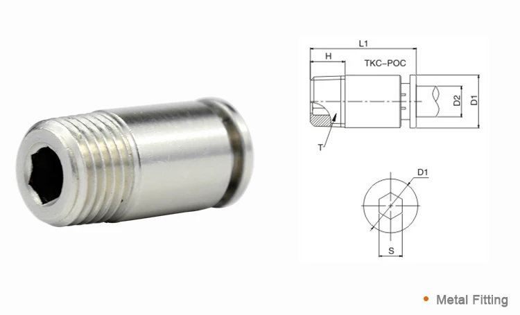 Poc6-01 1/8 Male Straight Brass Copper Pneumatic Hose Connector One ...