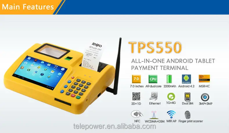 Tps550 Desktop Pos Android Qualified All-in-one Touch Screen Thermal ...