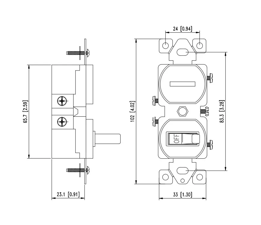Standard Combination Device 120v Single Pole Pc Pilot Light Toggle Wall ...