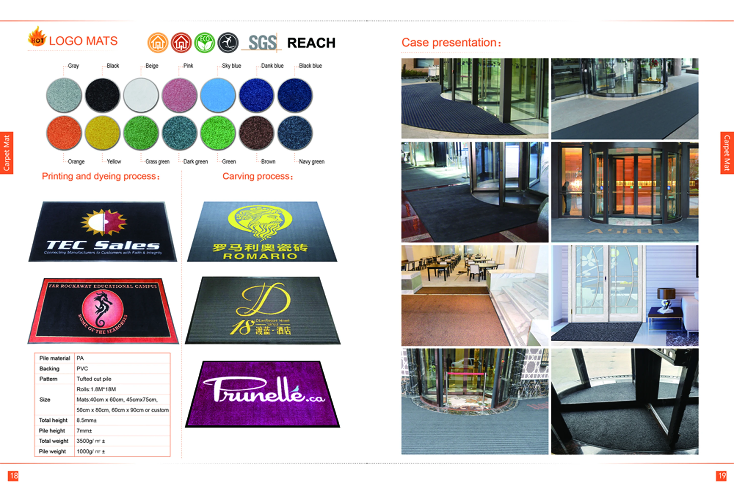 Commercial Welcome Entrance Custom Printed Logo Floor Mat For Company ...